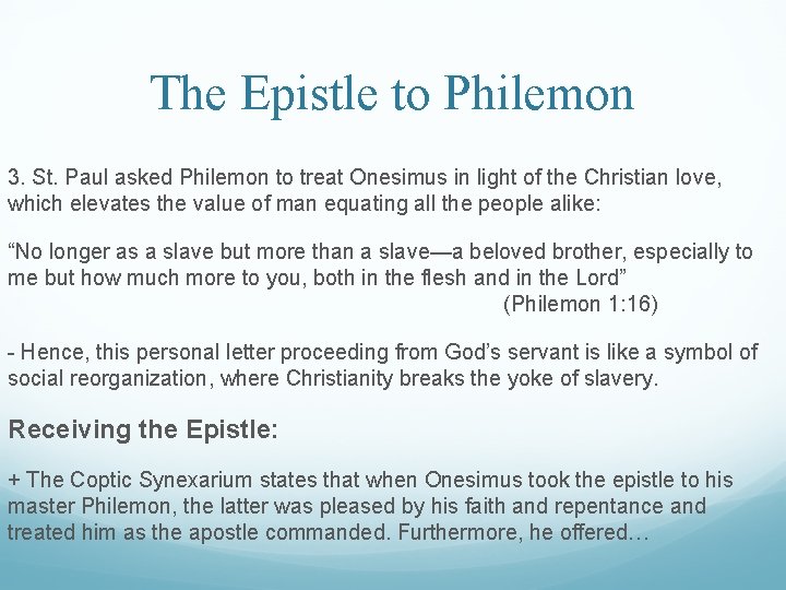 The Epistle of St Paul the Apostle to
