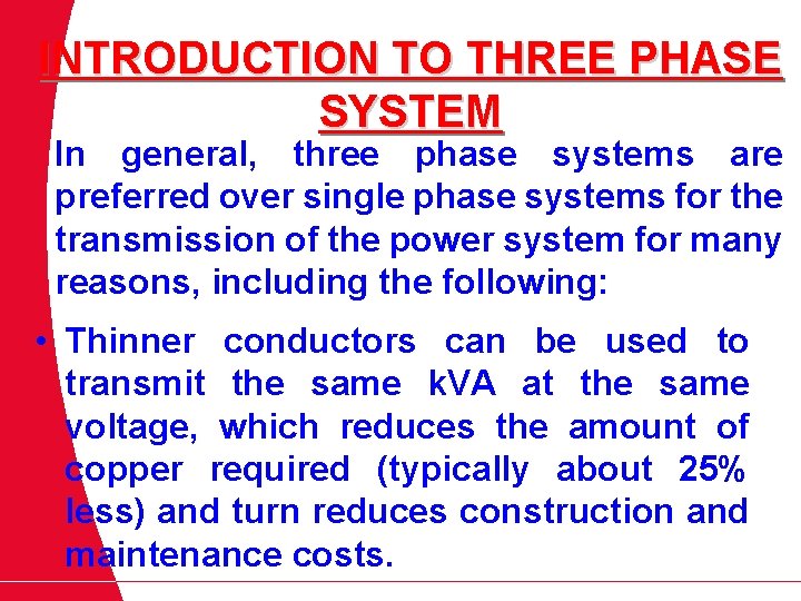 PLT 121 Chapter 3 Three Phase System INTRODUCTION