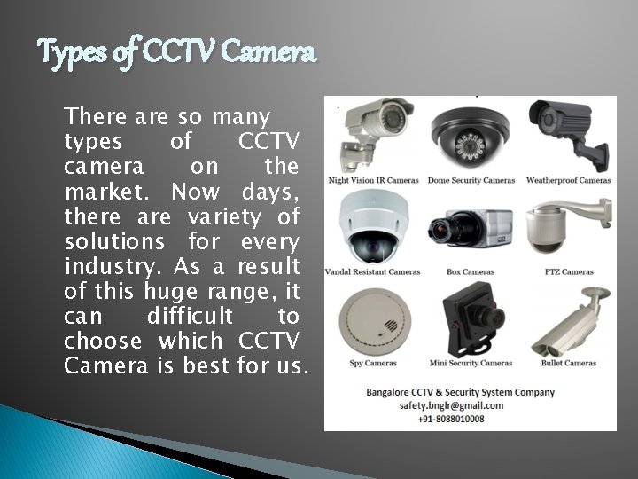 Presentation on CCTV Cameras Categories What is CCTV