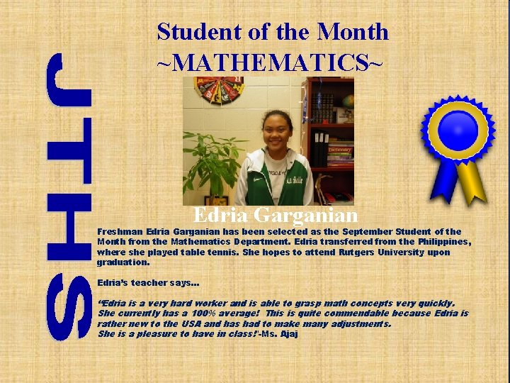 Student of the Month Student of the Month