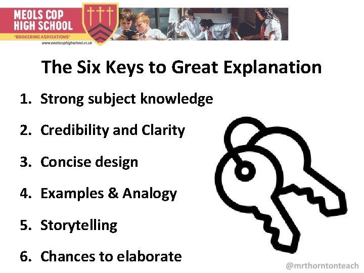 Explanation More talk and chalk Greg Thornton History