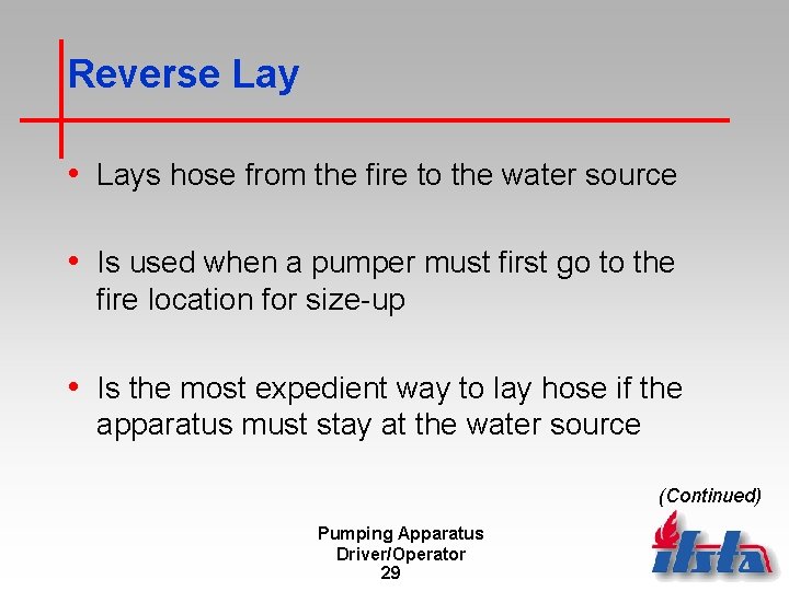 Pumping Apparatus DriverOperator Lesson 11 Pumping Apparatus DriverOperator