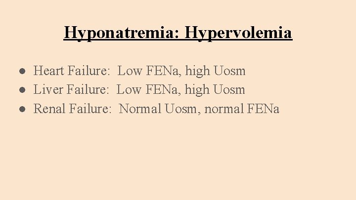 Water Homeostasis Hyponatremia James Brandes M D Carroll