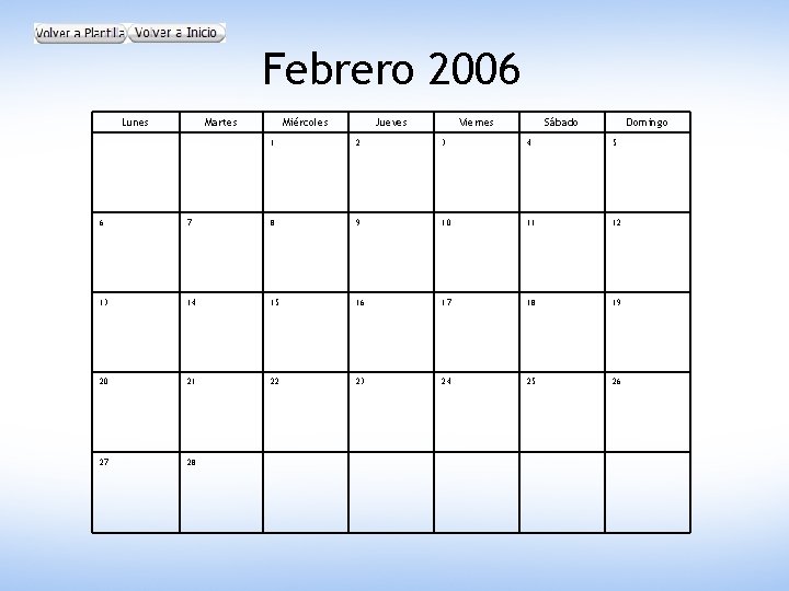 Calendario mensual de 2006 Puede imprimir esta plantilla