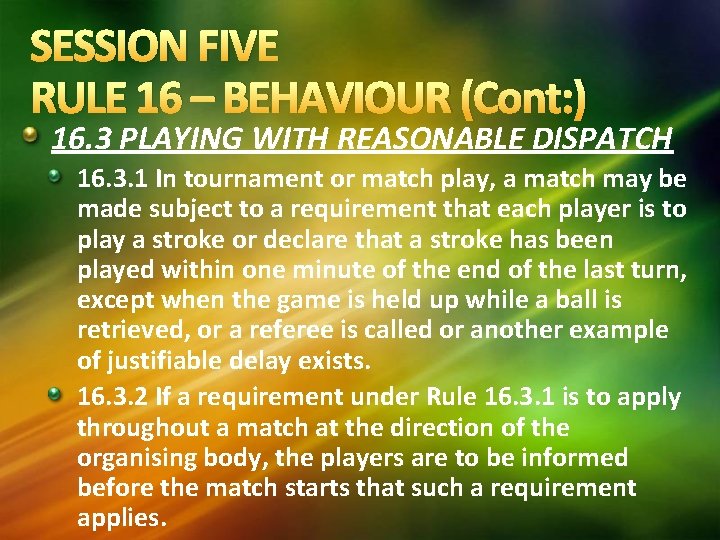 GOLF CROQUET RULES COURSE th WCF 5 EDITION