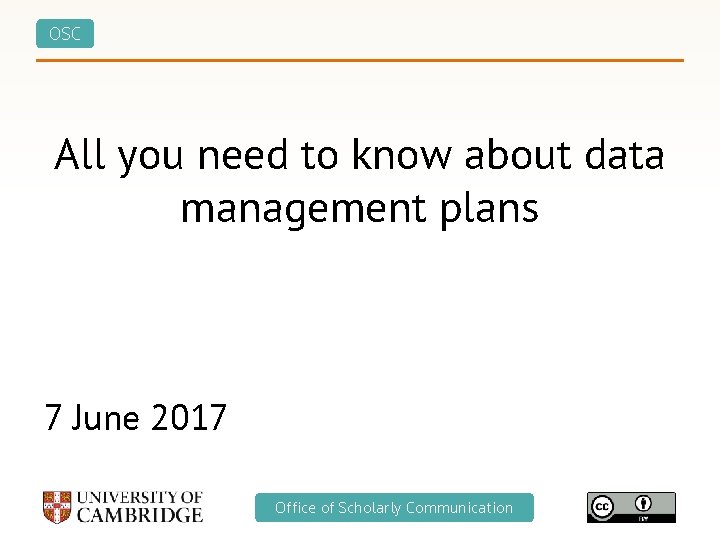 OSC All you need to know about data