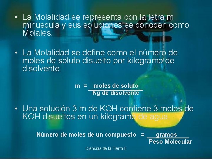 Molalidad Medida de Concentracin de las Soluciones Sesin