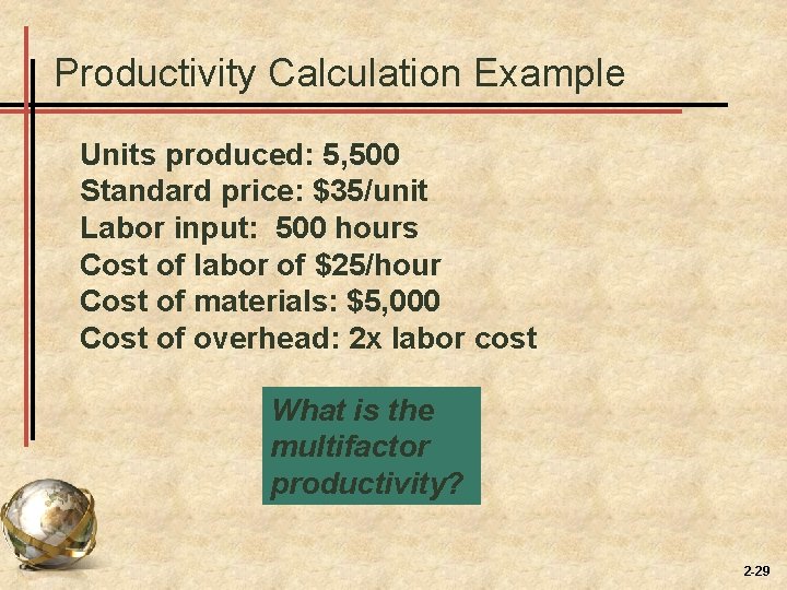 Chapter 2 Competitiveness Strategy and Productivity Mc GrawHillIrwin