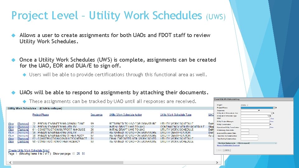 PSEE Utility Module Overview for FDOT Staff Presented