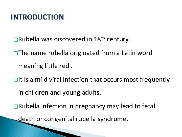 UNITV RUBELLA GERMAN MEASLES Presented by Mrs Juliet