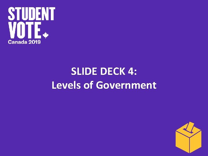 SLIDE DECK 4 Levels of Government How does
