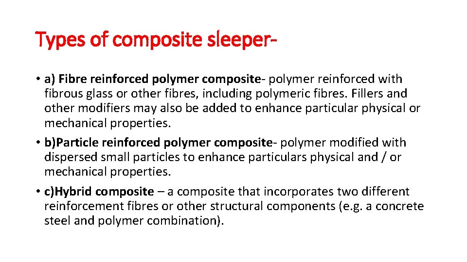 3 SLEEPERS 3 1 Functions of sleepers various