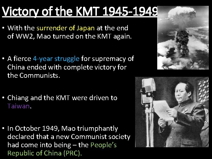 Warm Up Define CCP KMT Yanan Soviet What