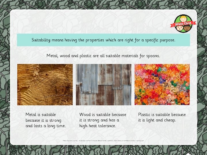 Comparing Suitability I can compare the suitability of