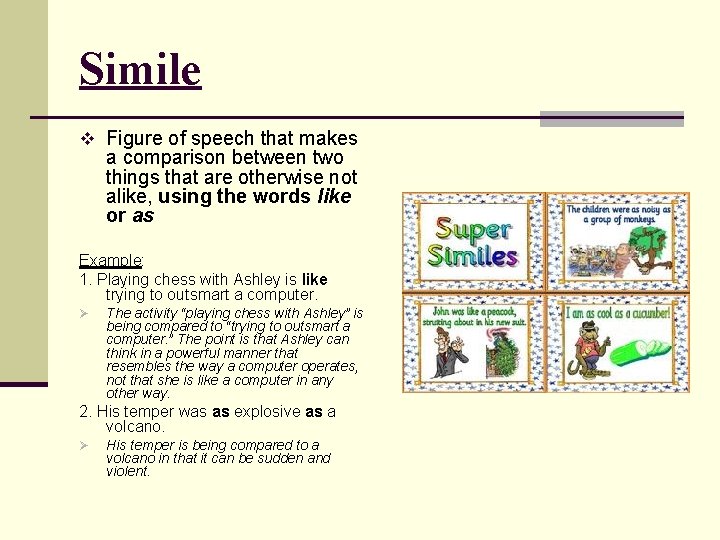 Alliteration v The repetition of consonant sounds at