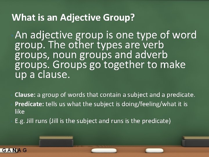 Adjective Groups and Phrases Grammar Language Goal I