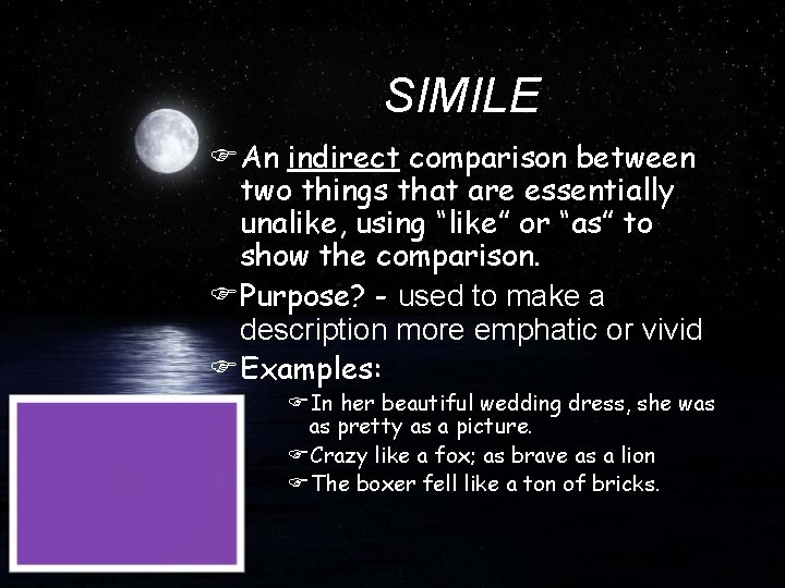 LITERARY DEVICES ENGLISH 9 METAPHOR F A metaphor