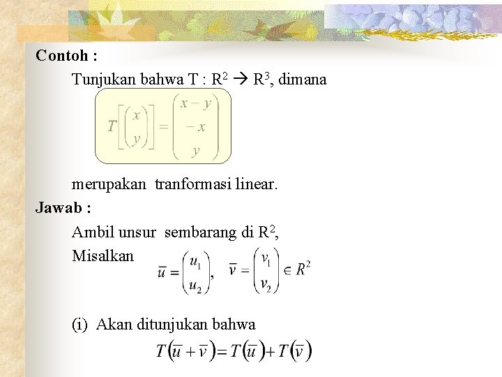 TRANSFORMASI LINIER 1 2 3 4 5 Pengertian