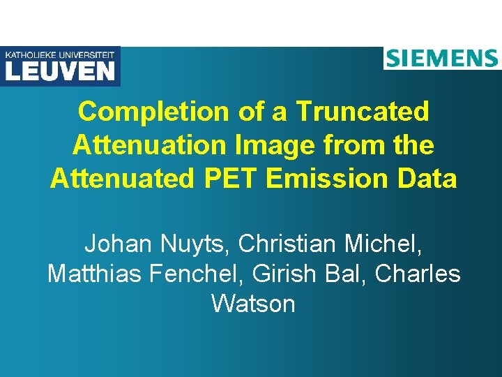 Completion of a Truncated Attenuation Image from the