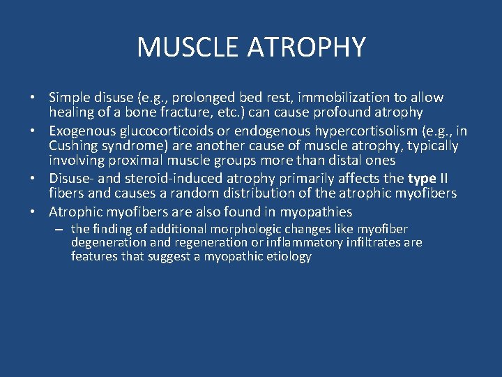 Myopathies Pathology Skeletal muscle Fiber types Depending on