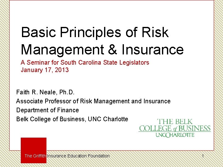 Basic Principles of Risk Management Insurance A Seminar