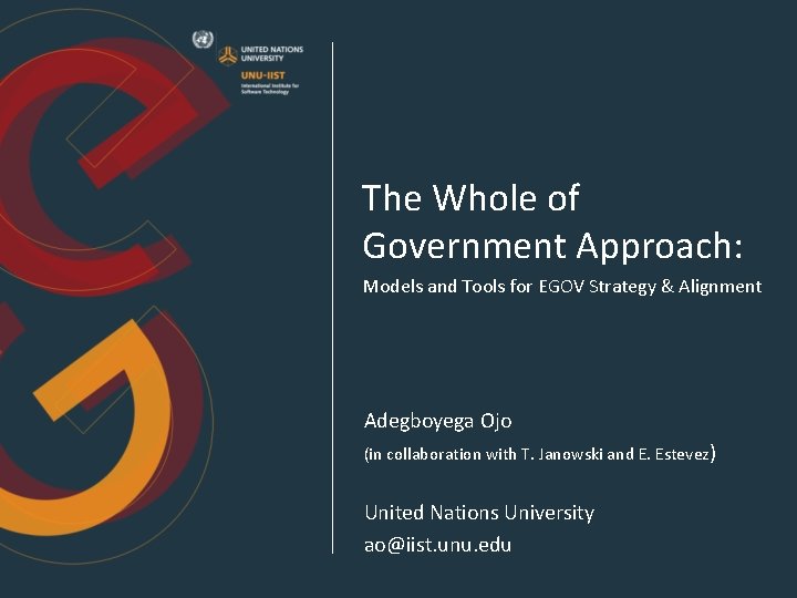 The Whole of Government Approach Models and Tools