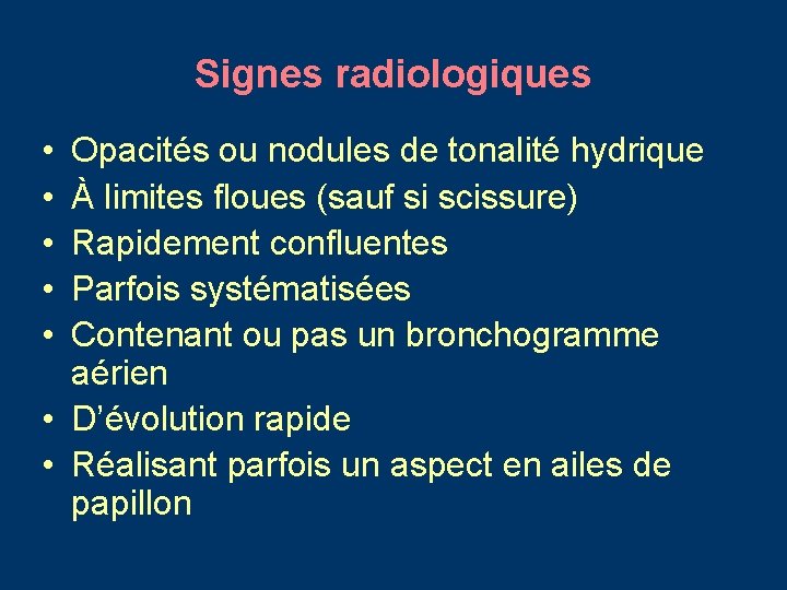 SEMIOLOGIE THORACIQUE 2me Partie SYNDROME ALVEOLAIRE Dfinition Ensemble