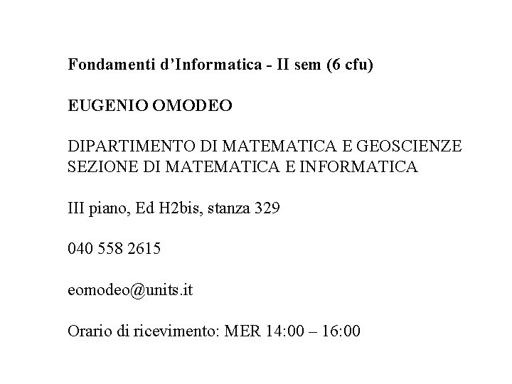 CORSO DI LAUREA IN INGEGNERIA ELETTRONICA E INFORMATICA