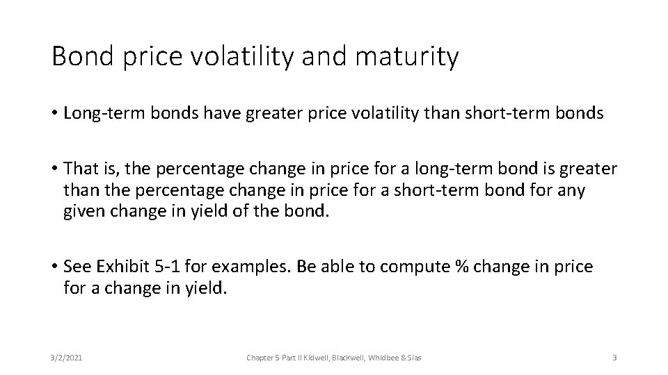 Bond Prices and Interest Rate Risk Part II