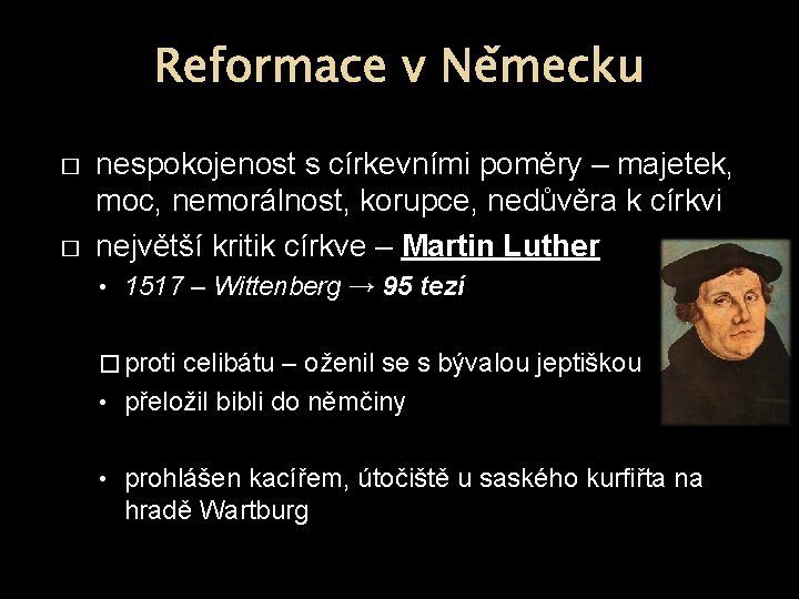 REFORMACE A REKATOLIZACE Habsbursk pevaha ve stedn Evrop