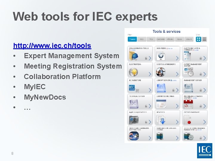News from IEC CO Christophe Boyer Technical Officer