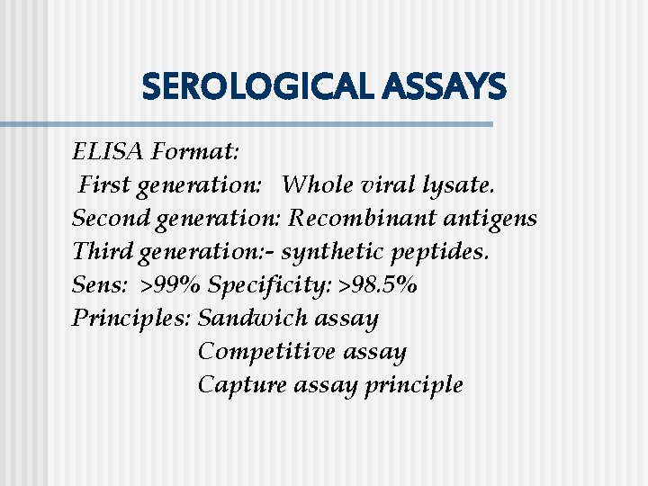 DIAGNOSIS OF HIV INFECTION THE LABORATORY BY DR
