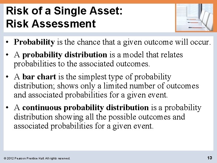 Chapter 8 Risk and Return Copyright 2012 Pearson