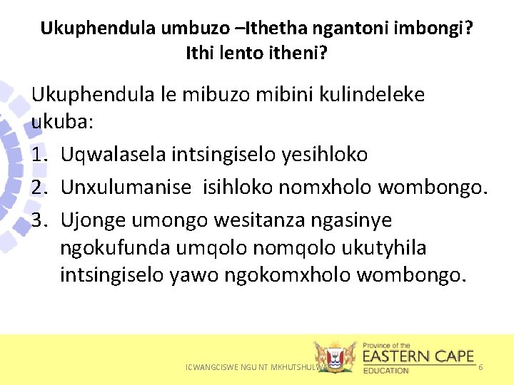 Bu CURRICULUM MANAGEMENT 2020 LEARNER SUPPORT VIRTUAL LESSON