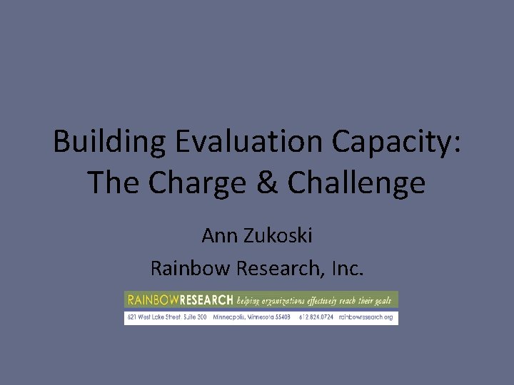 Building Evaluation Capacity to Address Health Disparities Working