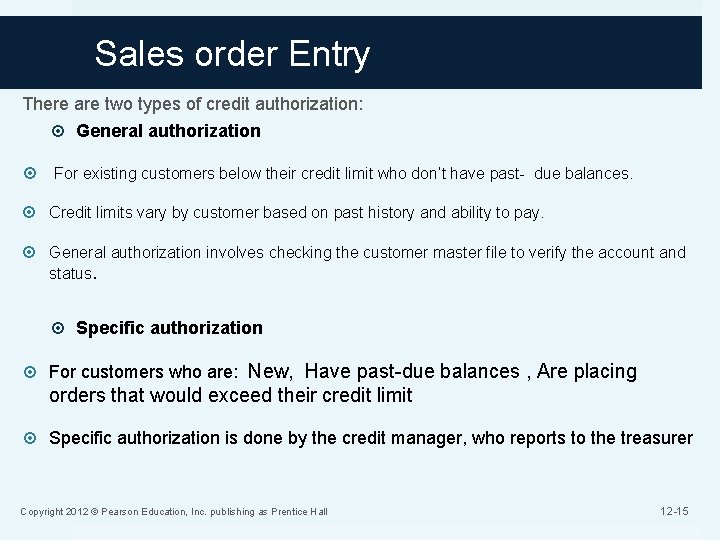 Chapter 12 The Revenue Cycle Sales to Cash