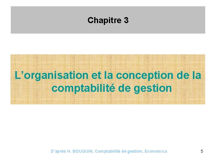 Comptabilit de gestion Rfrence H BOUQUIN Comptabilit de