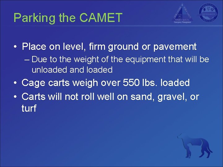 Moving the CAMET Presented by the NC Department
