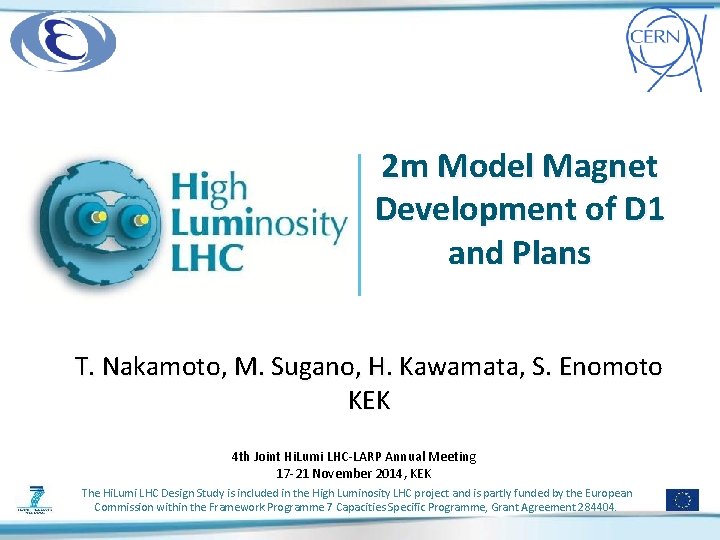 2 m Model Magnet Development of D 1