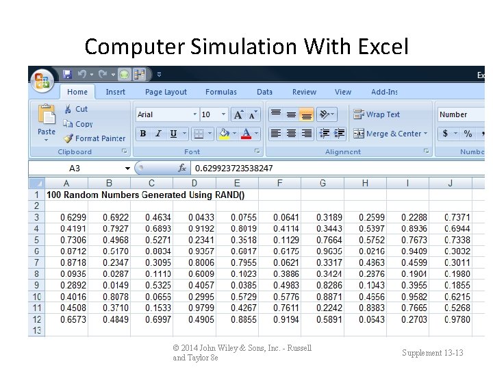 Chapter 13 Operational DecisionMaking Tools Simulation Russell and