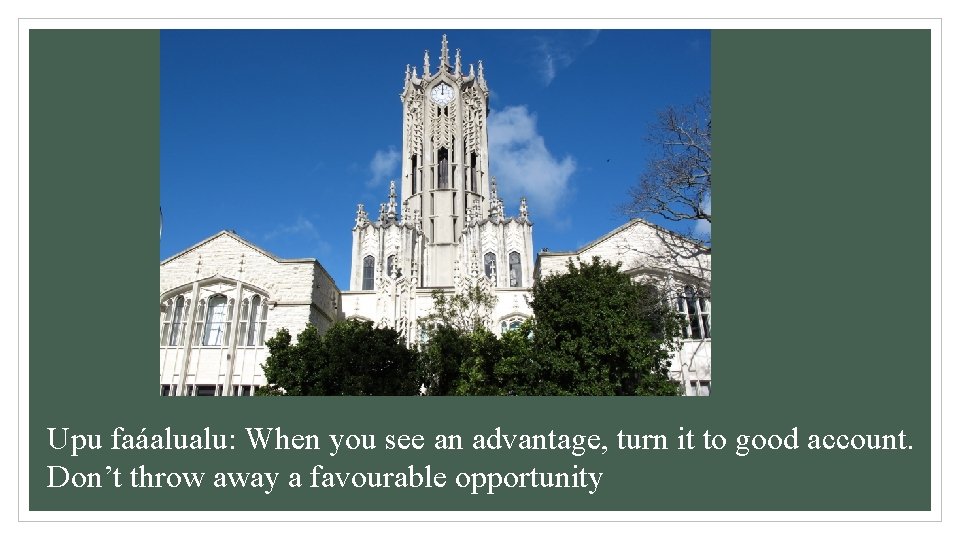 O MUGAGANA MA ALAGAUPU 19 Setema 2017 Faamoemoegalecture