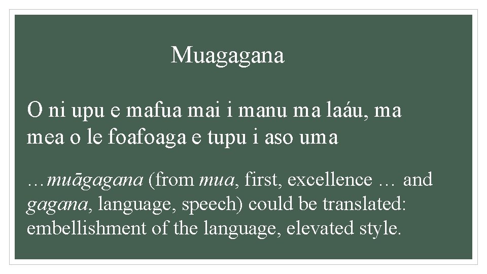 O MUGAGANA MA ALAGAUPU 19 Setema 2017 Faamoemoegalecture