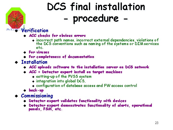 ALICE DCS part 1 DCS workshop 3 4