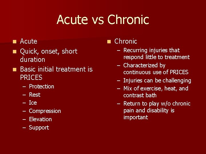Treatment Rationale Sports Medicine I Treatment Rationale Ice