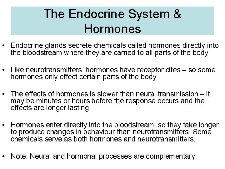 Functions of hormones in human behaviour The IB