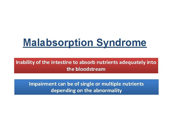 Gastrointestinal Block Pathology lecture 2013 Malabsorption Dr Maha