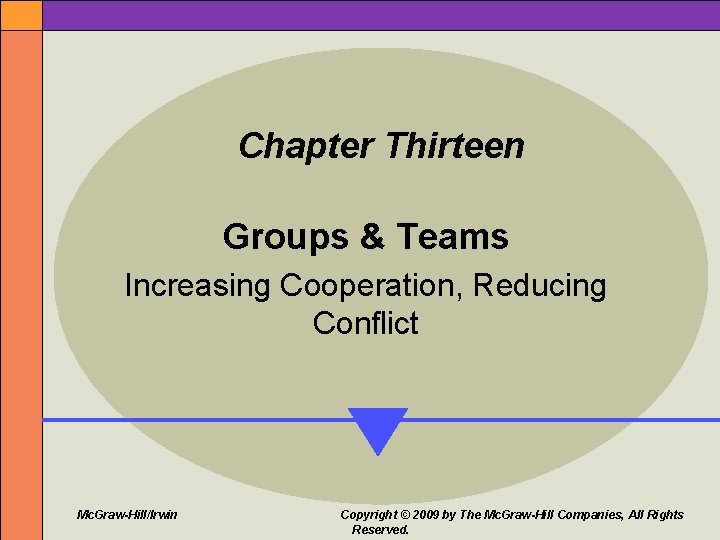 Chapter Thirteen Groups Teams Increasing Cooperation Reducing Conflict