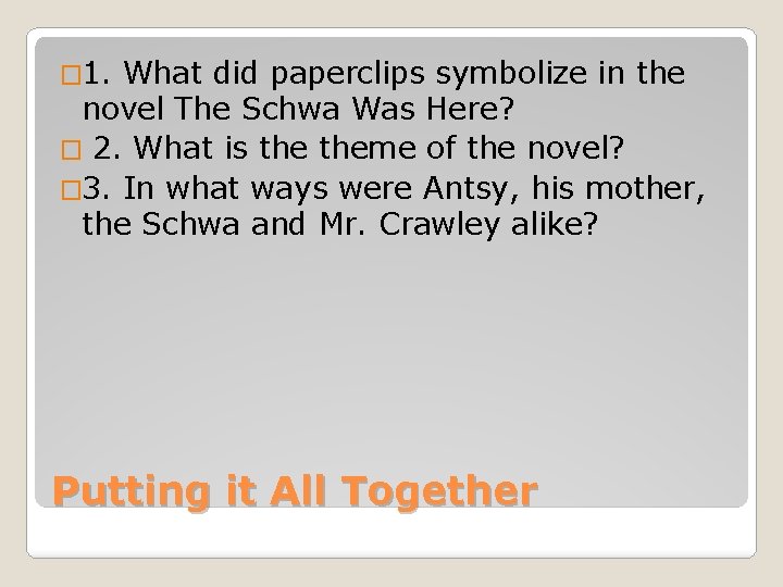 The Schwa Was Here Chapters 13 17 Chapter