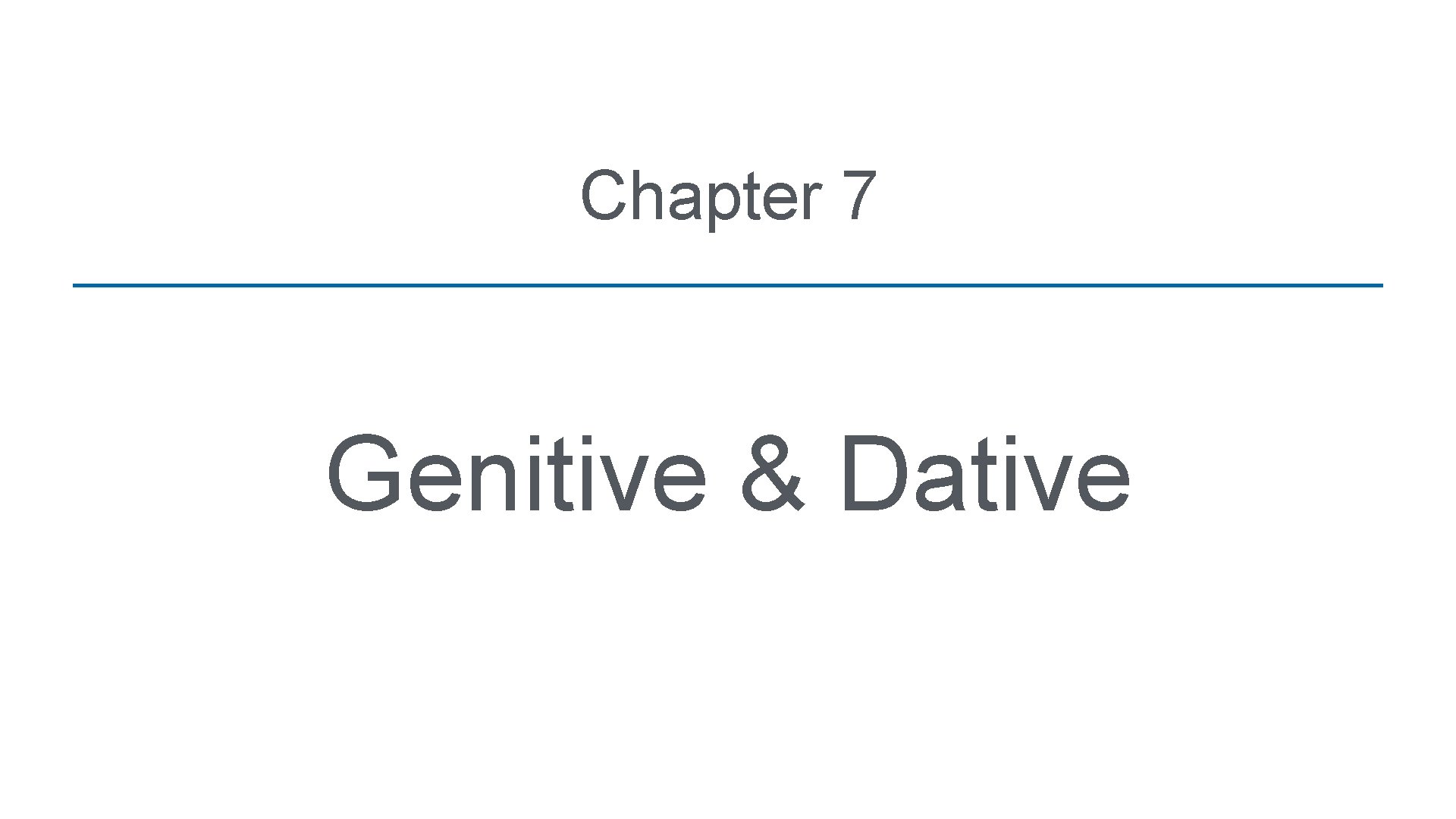 Chapter 7 Genitive Dative Parsing 1 Parsing 4