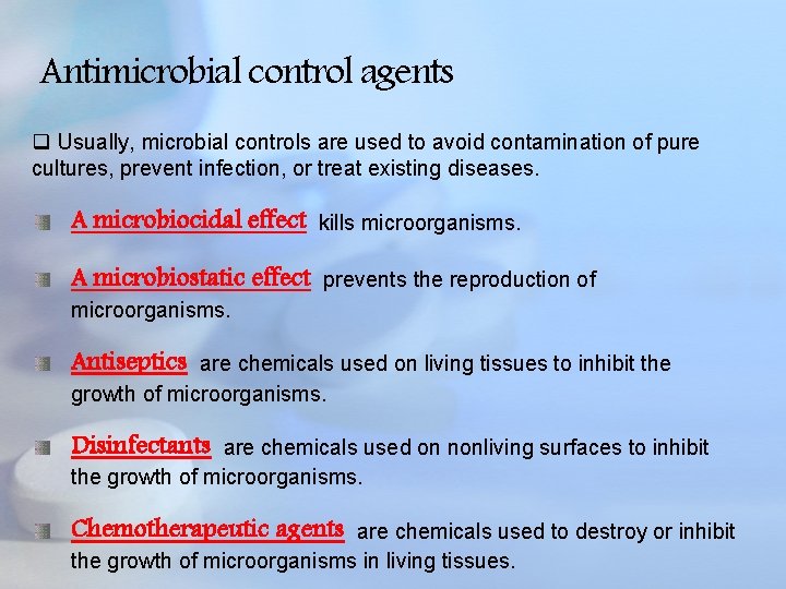 Antimicrobial Control Agents Mr Shadi ALashi Antimicrobial control